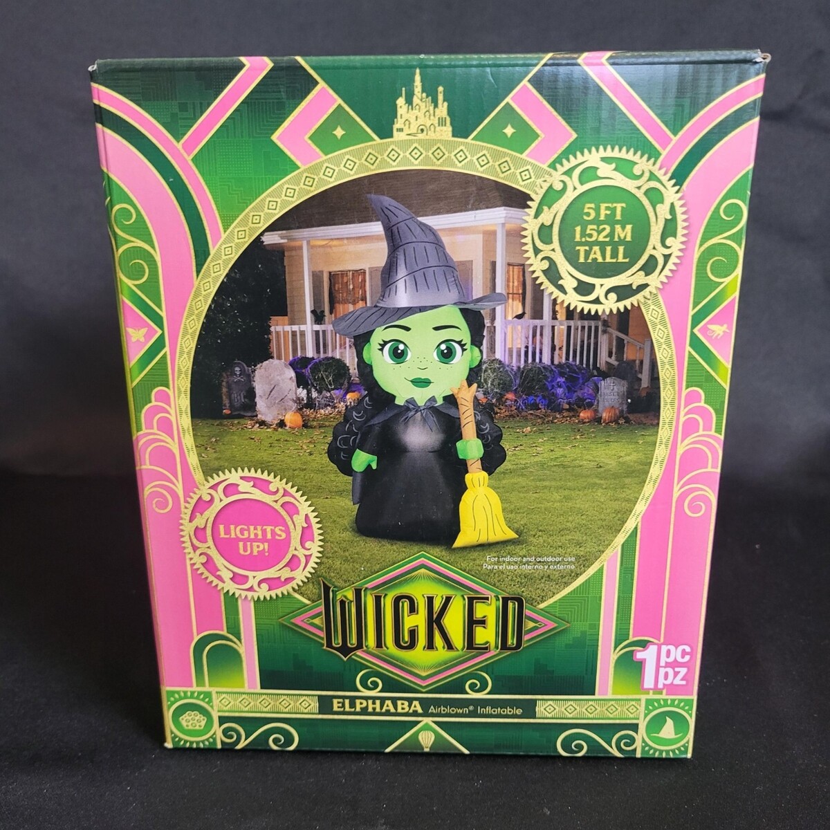 WICKED ELPHABA 5’ INFLATABLE Halloween Witch Wizard Of Oz Light Up Yard ...