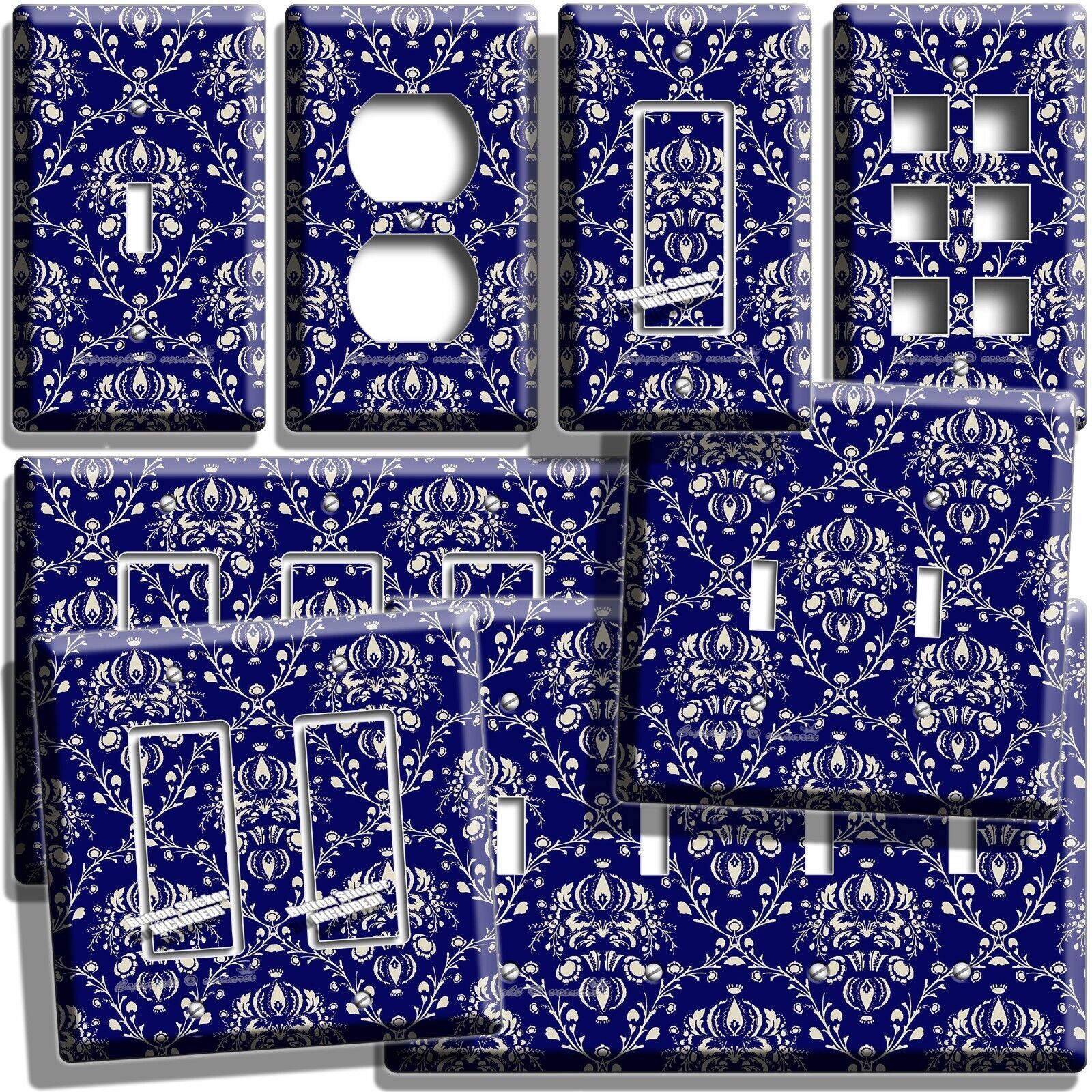 VICTORIAN ERA RICH ROYAL BLUE LIGHT SWITCH OUTLET WALL PLATE ROOM ART ...