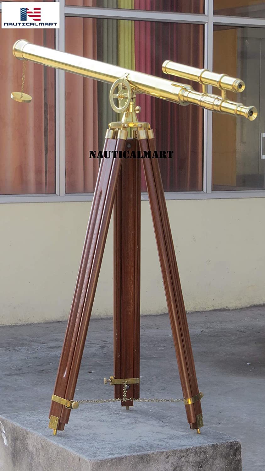 Large Double Barrel Telescope Brass Ship Telescope Nautical Telescope ...