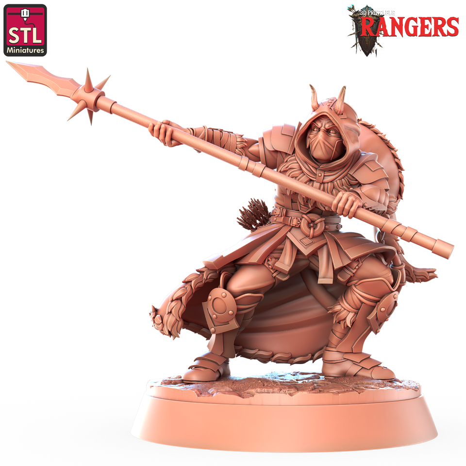 3D Printed STL Miniatures Tiefling Female Ranger Rangers 28 - 32mm War ...