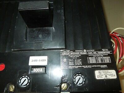 GE TKM836F000 Circuit Breaker 800A Frame 3P 600V AC 800 A Trip W/ Aux ...