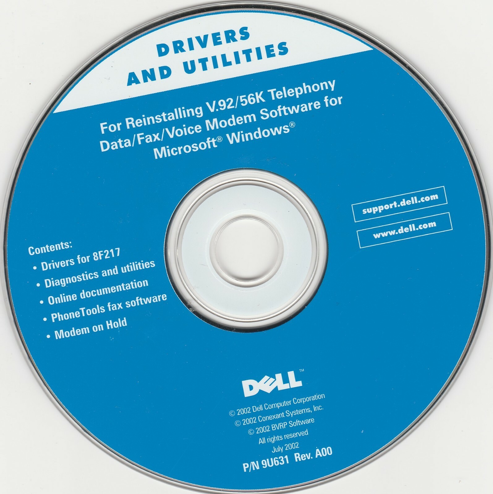 Dell Tools CD - Drivers and Utilities - Reinstalling V.92/56k Telephony ...