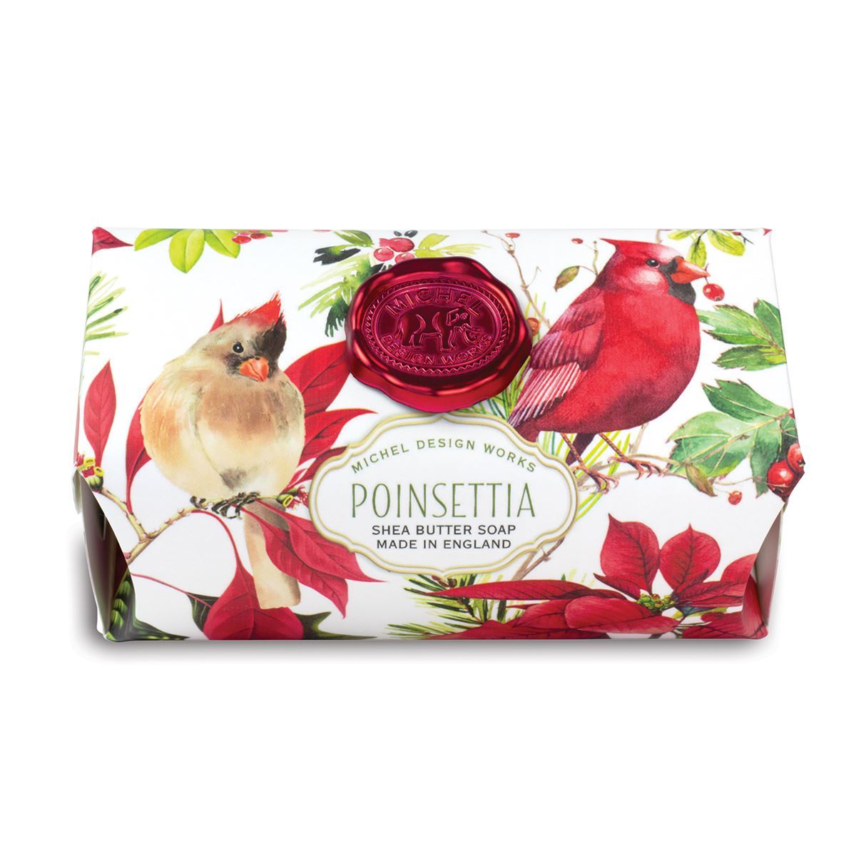 Michel Design Works Poinsettia Large Bath Soap Bar 8.7oz - Body Soaps