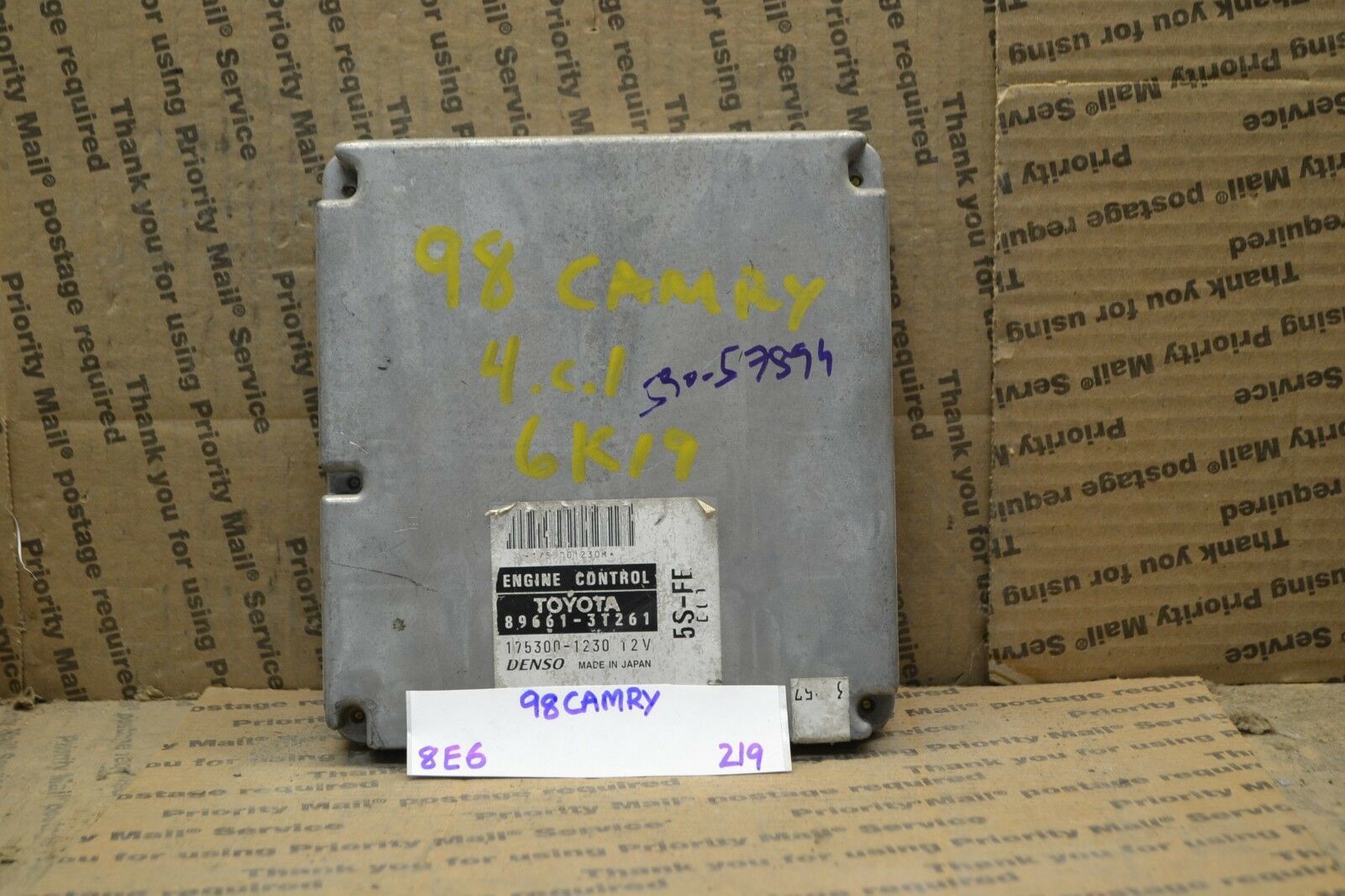 1998-1999 Toyota Camry Engine Control Unit ECU 896613T261 Module 219 ...