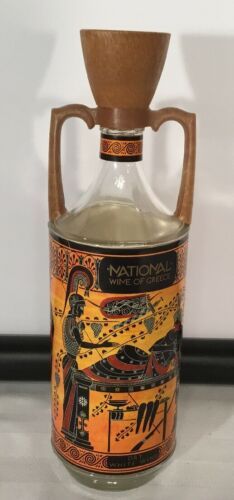 Vintage National Wine of Greece Glass Decanter Bottle - Kitchen & Home