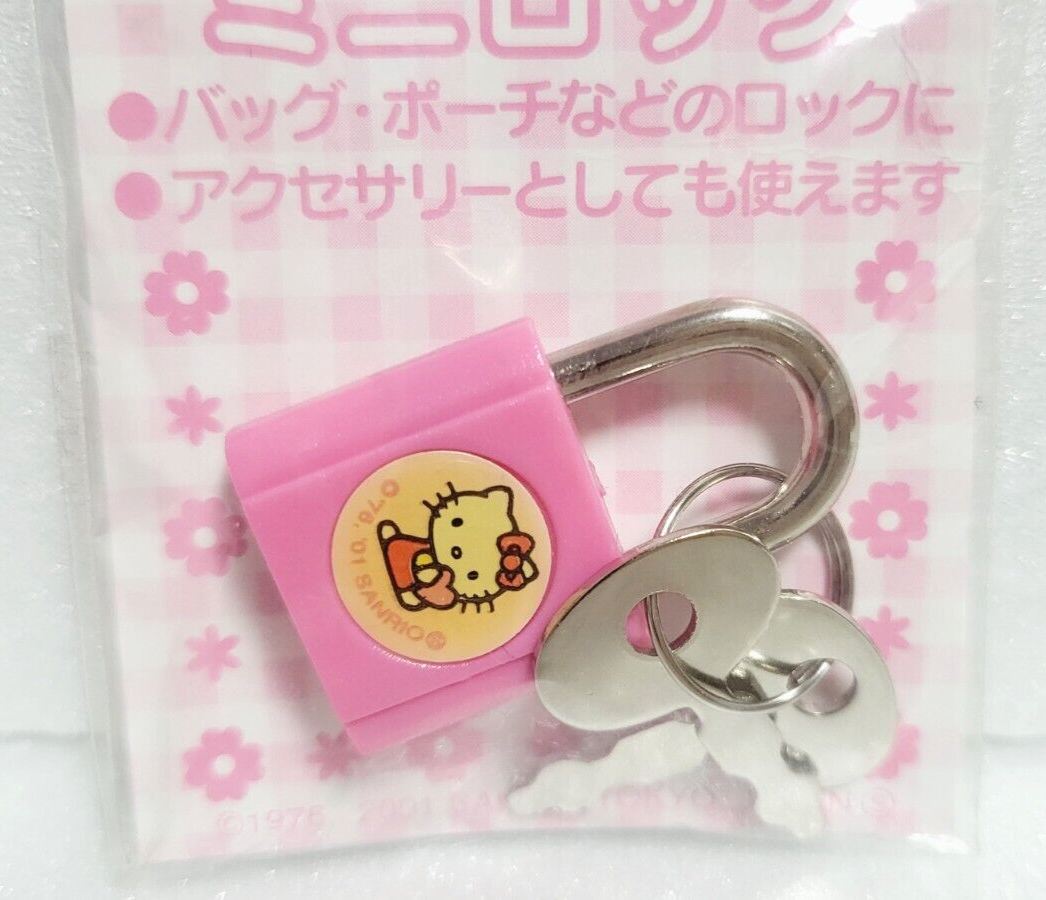 Hello Kitty Mini lock Padlock Key SANRIO Retro Rare Pink 2001 - Other ...