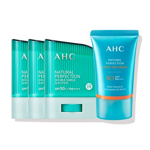 AHC Double Shield Sun Stick SPF50+ PA++++ 14g x 3p + Sun Cream 50ml Set ...