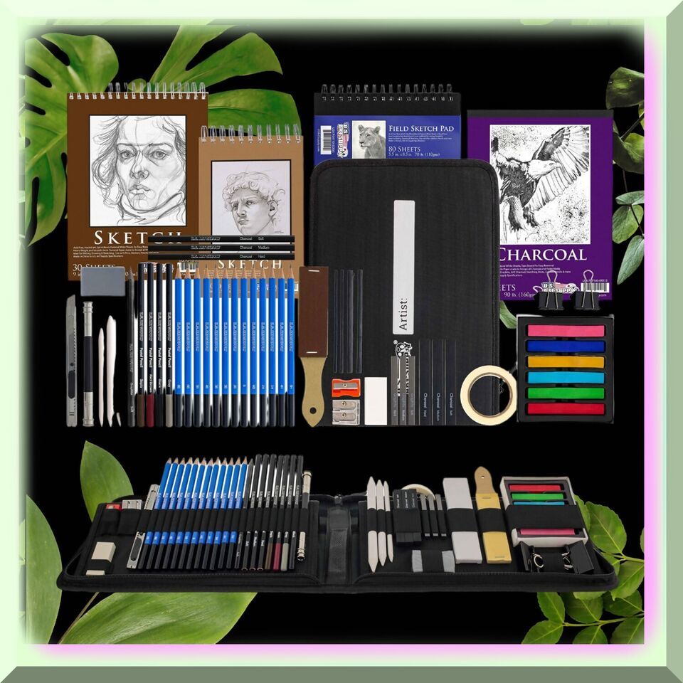 Artistic Masterpiece Set: 54-Piece Sketching Kit with Sketc - Fabric