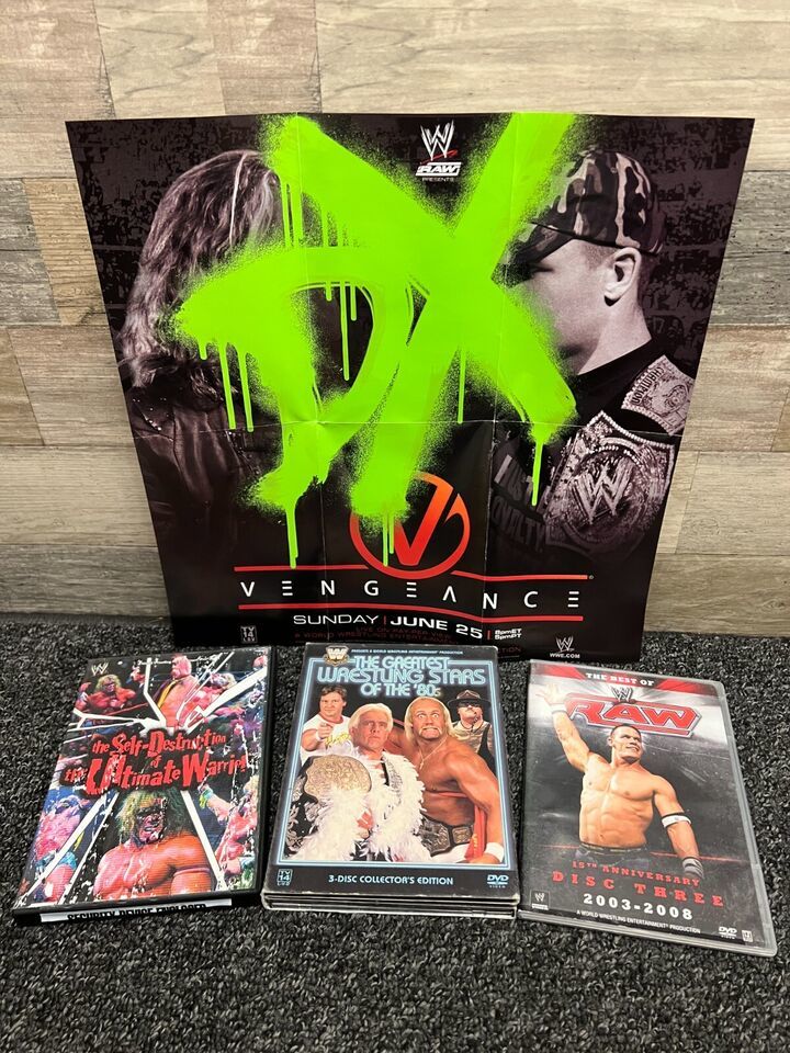 WWE Wrestling DVD Lot of 3 + DX Vengeance Poster - Wrestling Stars of ...