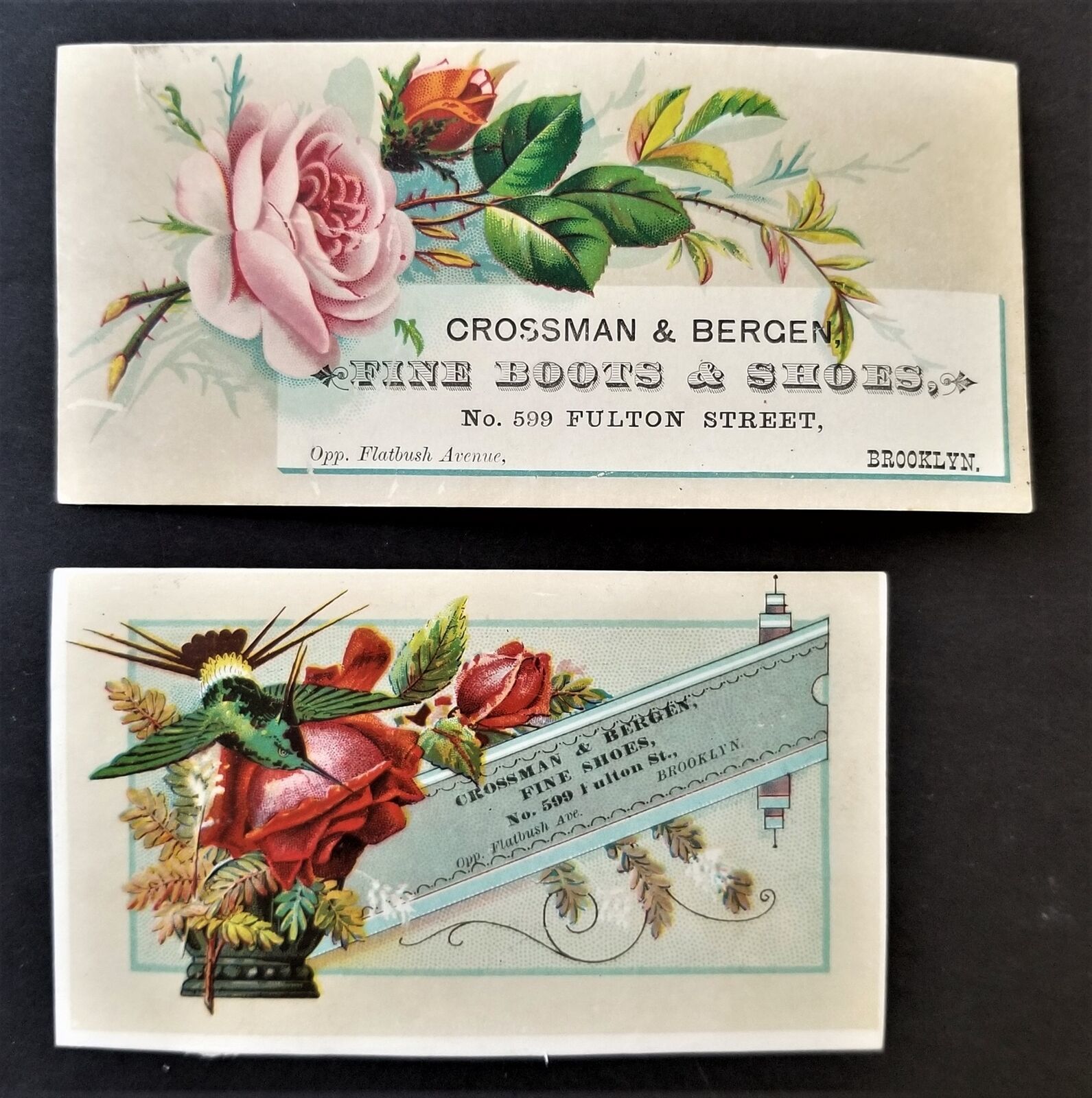 1880s antique 3pc CROSSMAN BERGEN brooklyn ny FINE BOOTS SHOES ...