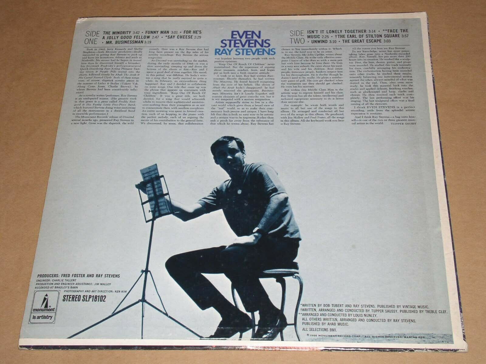 Ray Stevens Even Stevens Vinyl Record Album Monument Label STEREO ...