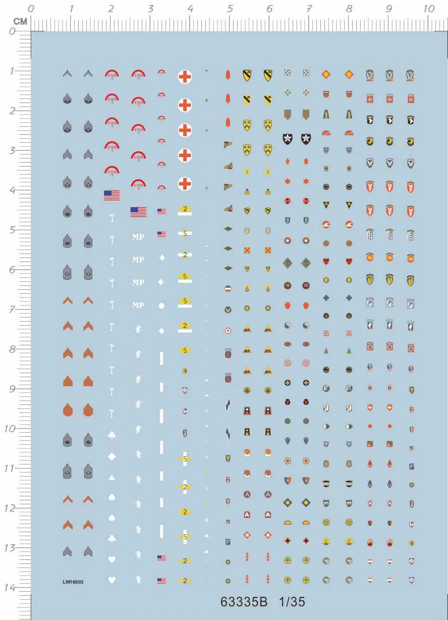 1/35 WWII US Military Tank Insignia Decal Set - Detail Up - Remote ...
