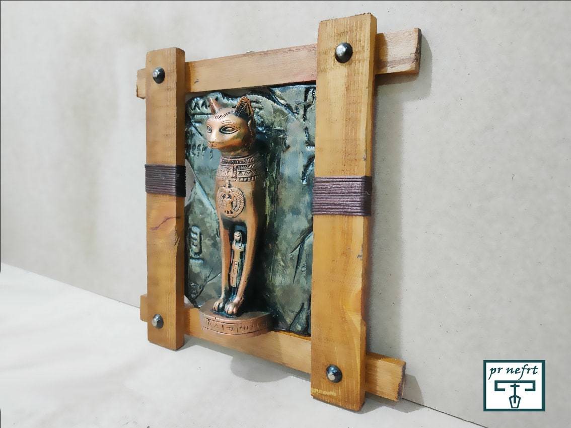 Rare and distinguished. A mural of the goddess Bastet. Bastet altar ...