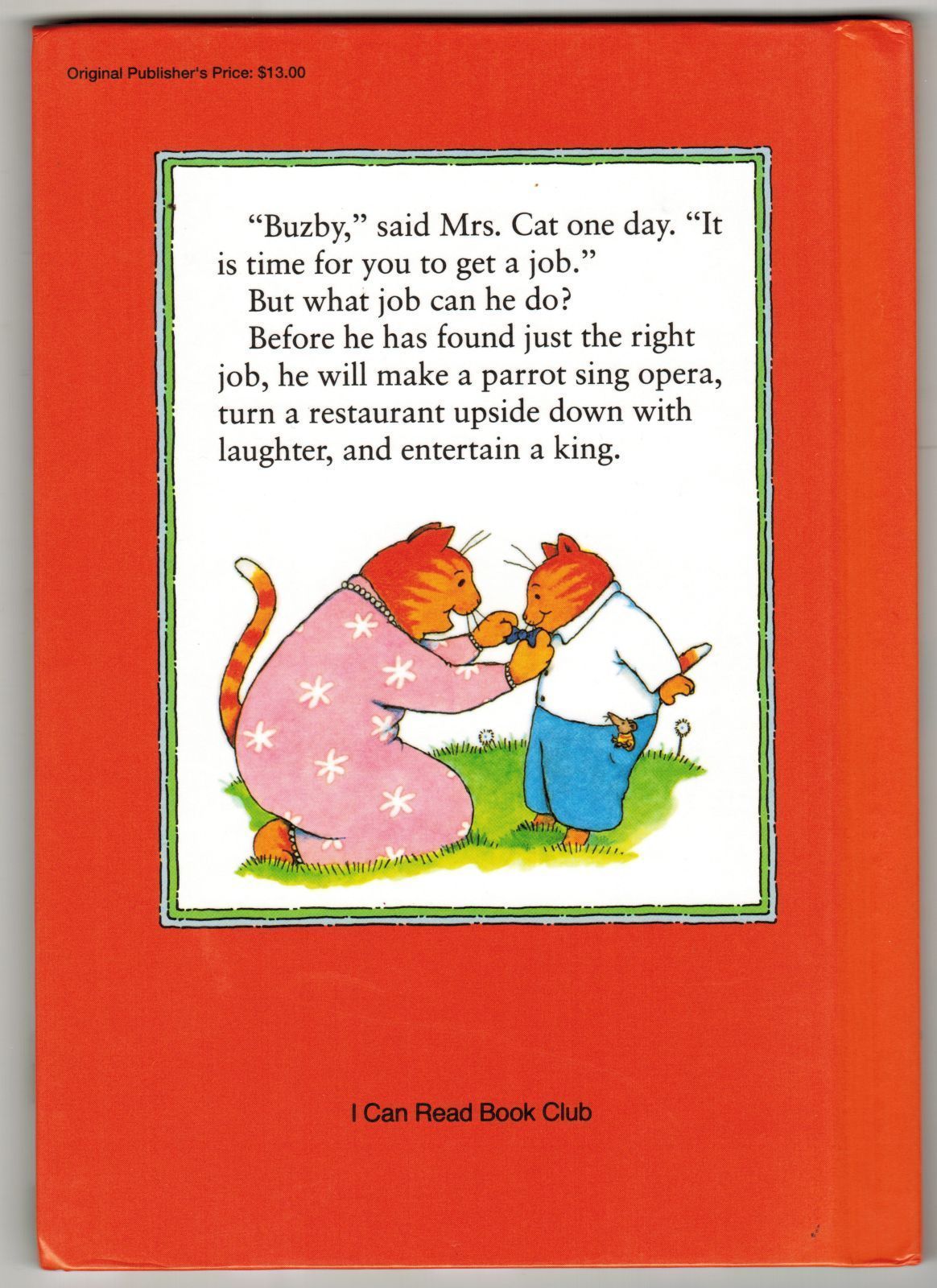 1990 Buzby The Cat Julia Hoban 1st Ed HC An I Can Read Children's Book ...