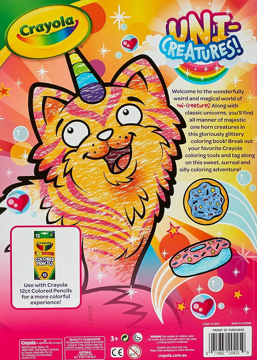 Crayola Uni-Creatures Coloring Book, 64 Unicorn Coloring Pages, Gift ...
