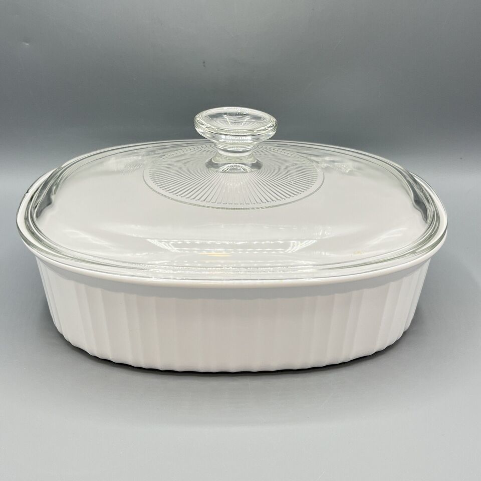 Corning Ware F-12-B 1.8 Liter Oval Casserole Dish French White & Pyrex ...
