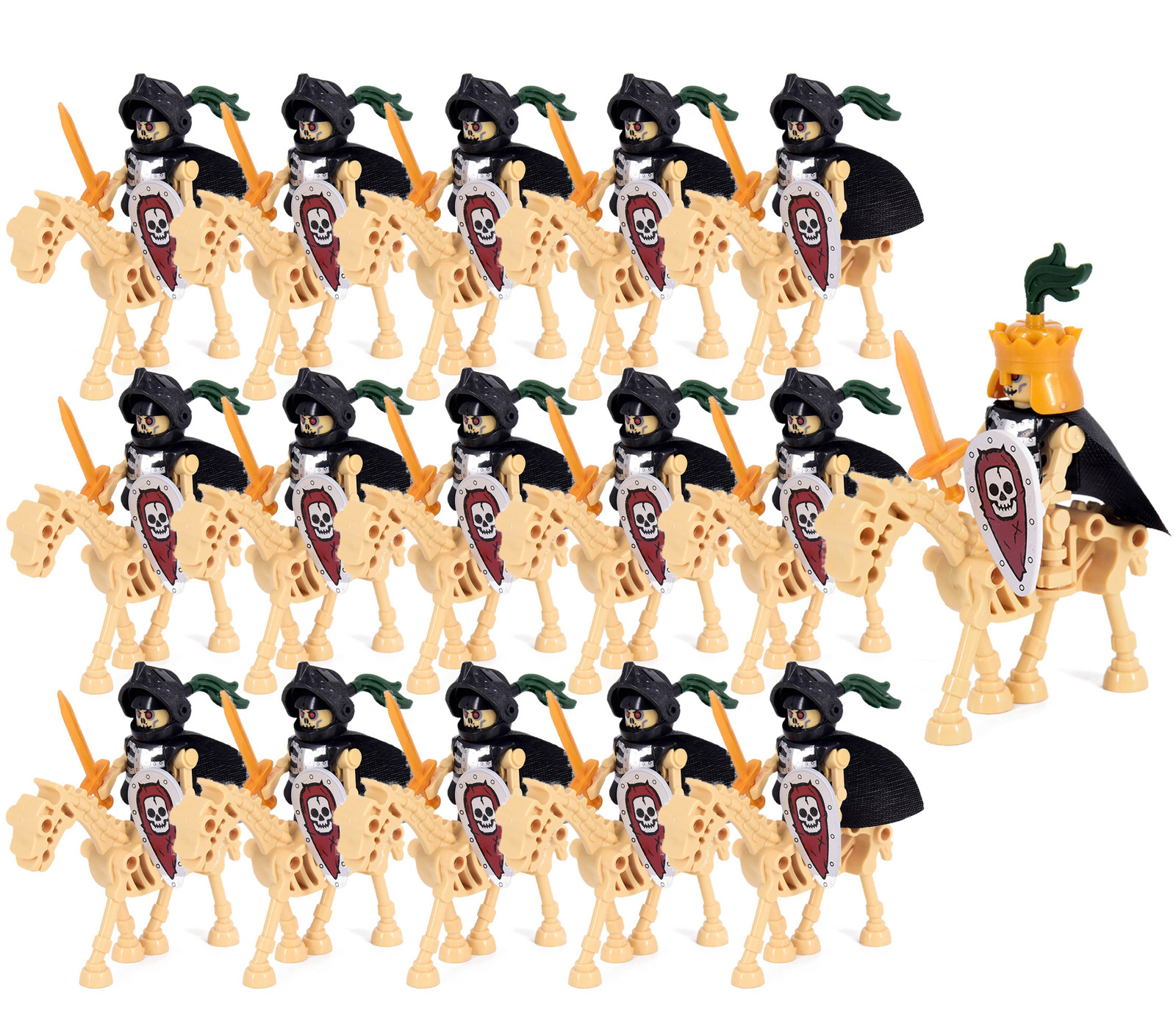 Medieval Skeleton Warrior Knight Army Set F 16 Custom Minifigures Lot ...