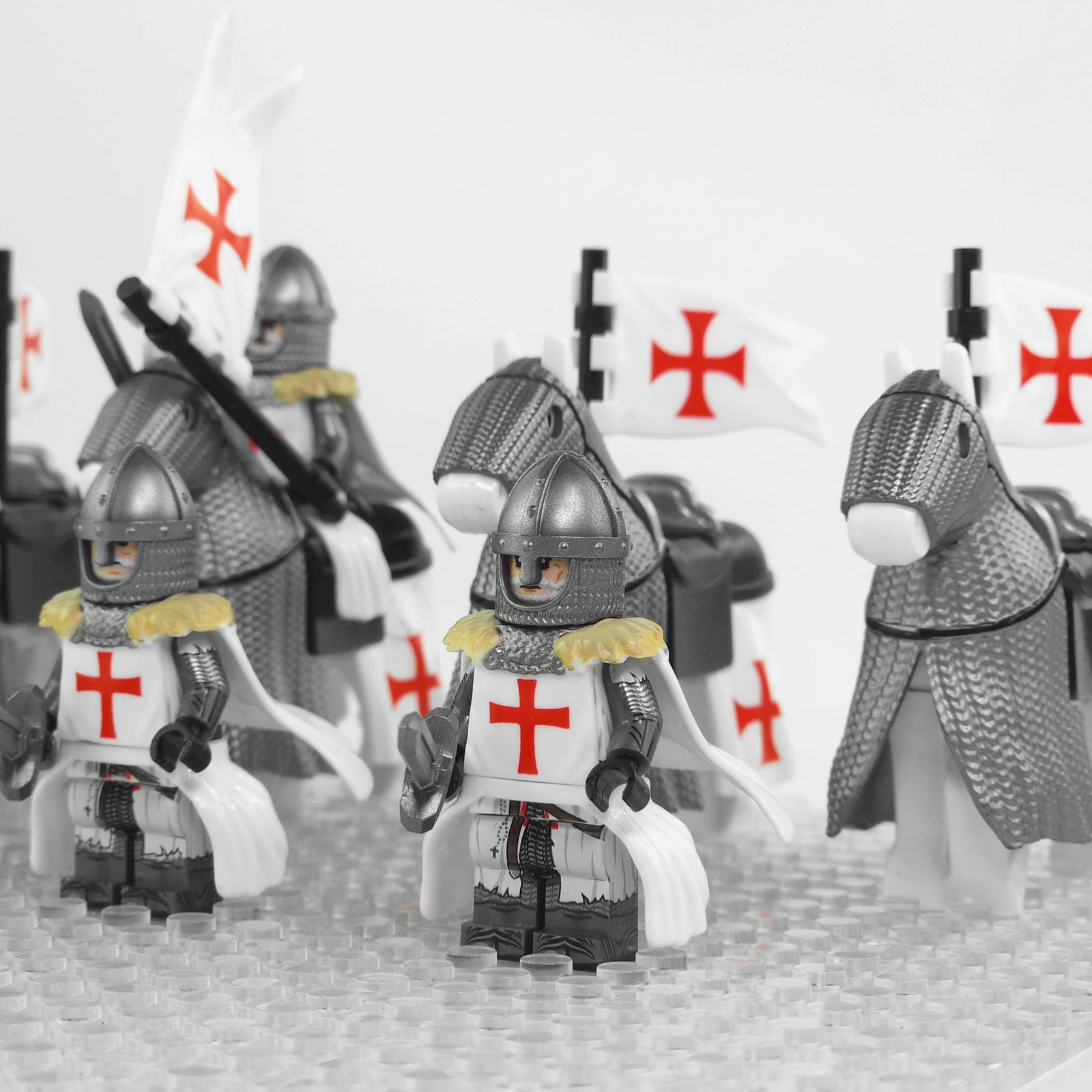 Crusades Mounted Knights Templar Armored Warhorse 10pcs Minifigure ...