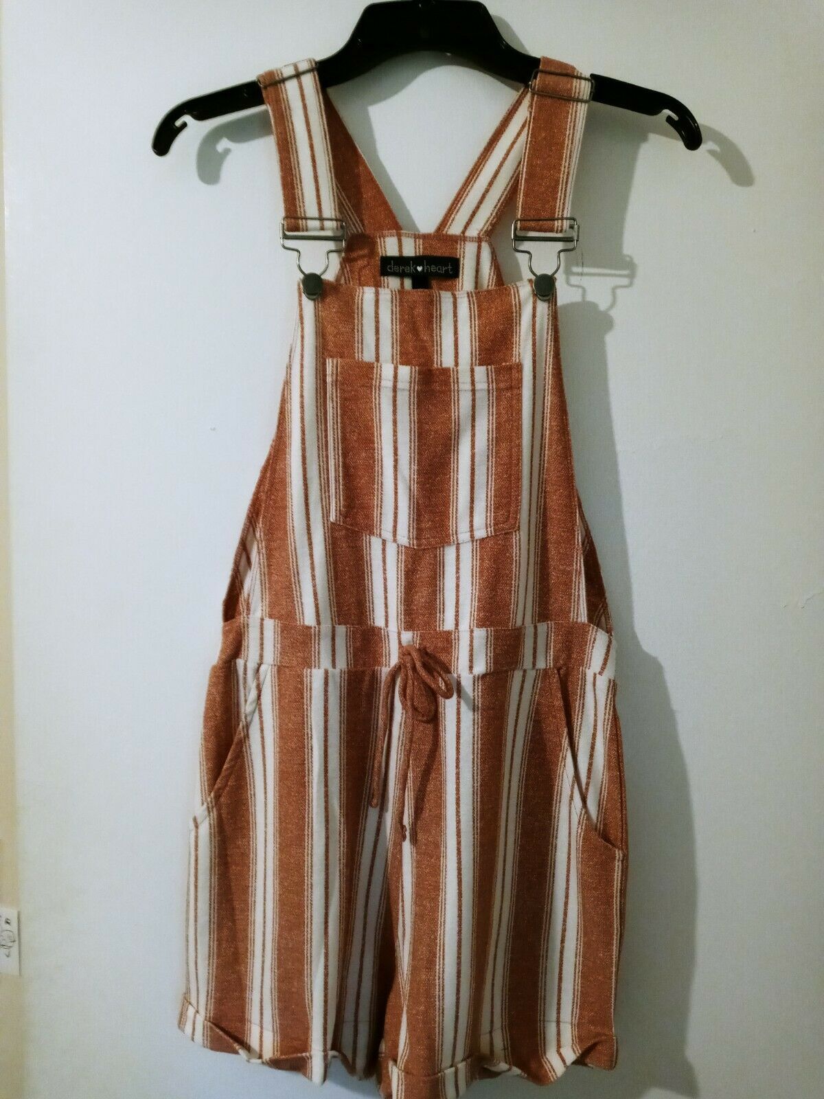 Derek Heart Juniors Caramel/White Stripes Overall Romper M 066 - Women ...