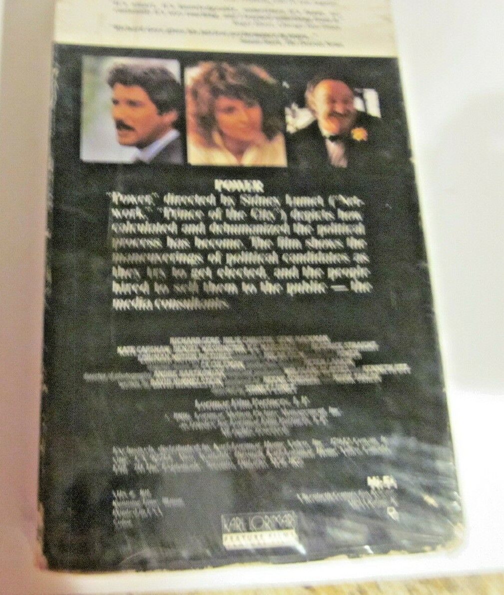 Power VHS Video Richard Gere Julie Christie Gene Hackman - VHS Tapes