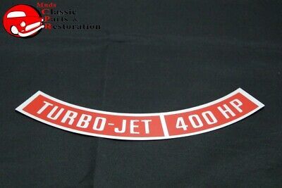 Turbo Jet 400 Horsepower Air Cleaner Decal Camaro Impala Corvette ...
