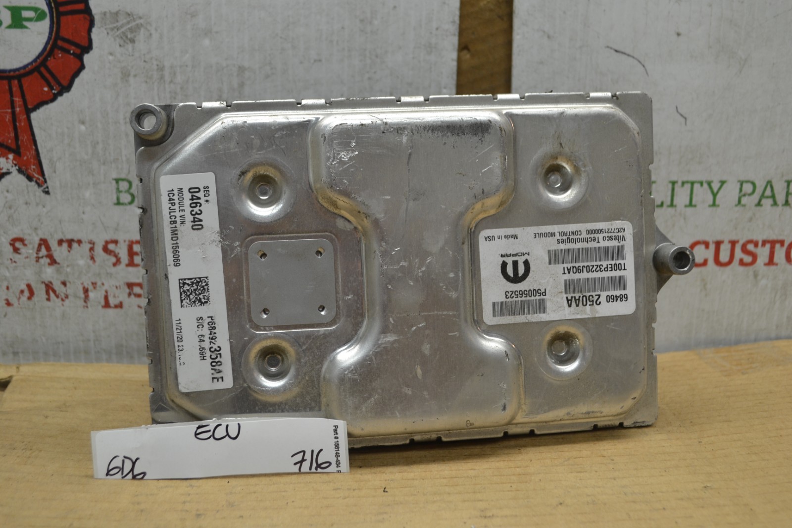 2021 Jeep Cherokee Engine Control Unit ECU 68460250AA Module 716-6D6 ...