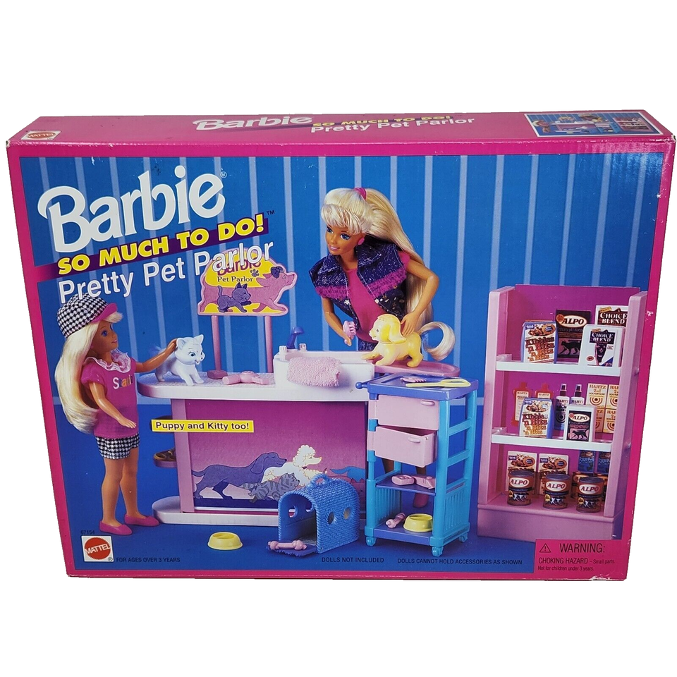 VINTAGE 1995 SO MUCH TO DO BARBIE PRETTY PET PARLOR MATTEL NEW IN BOX ...
