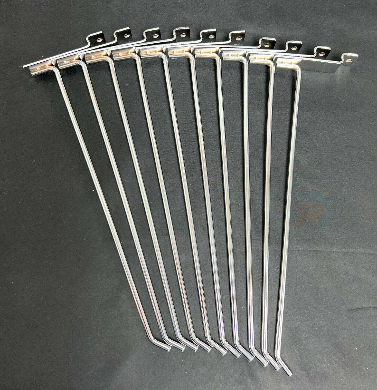 12" Chrome Hooks for Slatwall Panels Shelf Hanger Hooks - Pegboards & Hooks