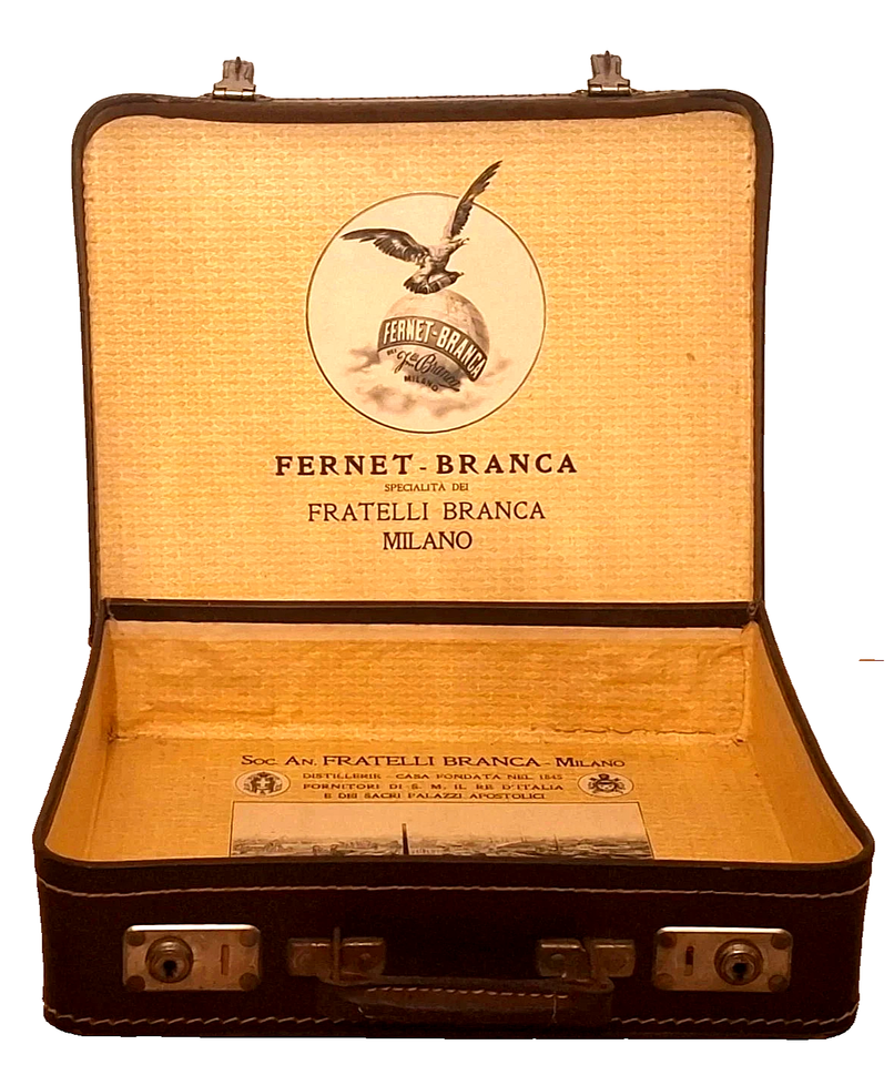 1950/60s Fernet Branca Suitcase & 6 Fernet Branca Vintage Iconic Shot ...