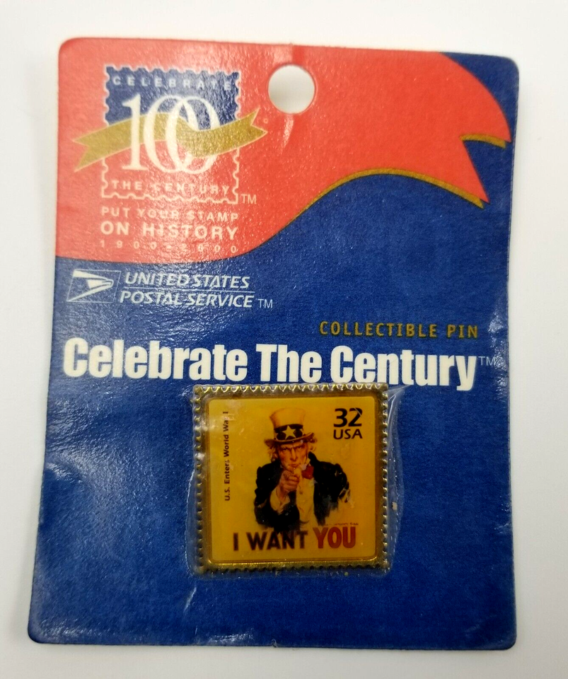VTG Uncle Sam World War I I Want You Postage Stamp Collectible Pin USPS ...