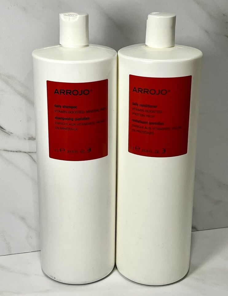 Arrojo Daily Shampoo & Conditioner Set Vitamin Booster Mineral-Rich 33 ...