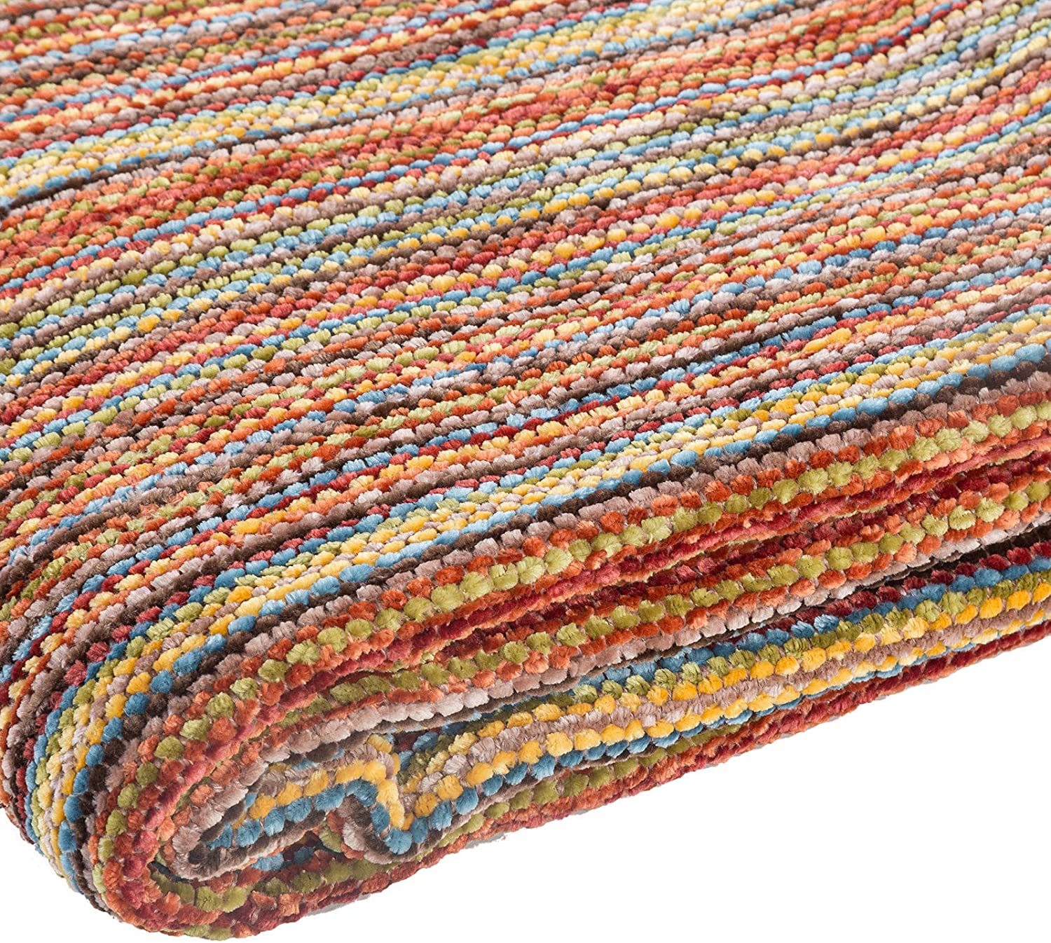 Decomall 50" X 60" Decorative Throw Blanket With Fringe Soft Striped ...