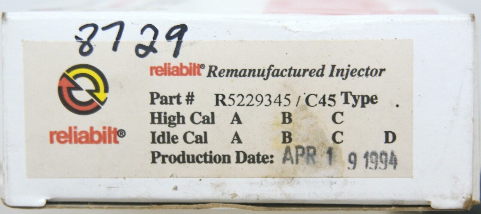 R5229345 Detroit Diesel Reliabilt Type: C45 Engine Fuel Injector 8729 ...