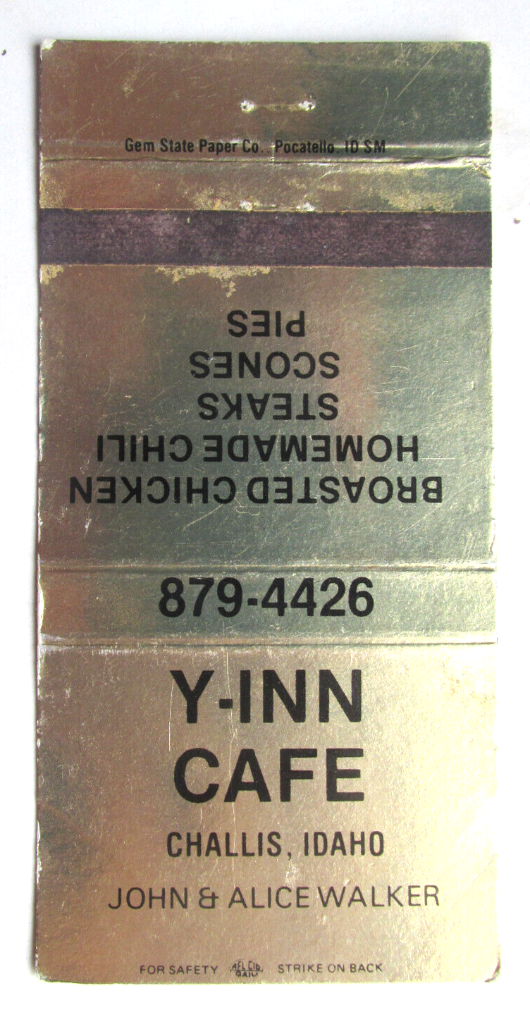 Y-Inn Cafe - Challis, Idaho Restaurant 30 Strike Matchbook Cover John ...