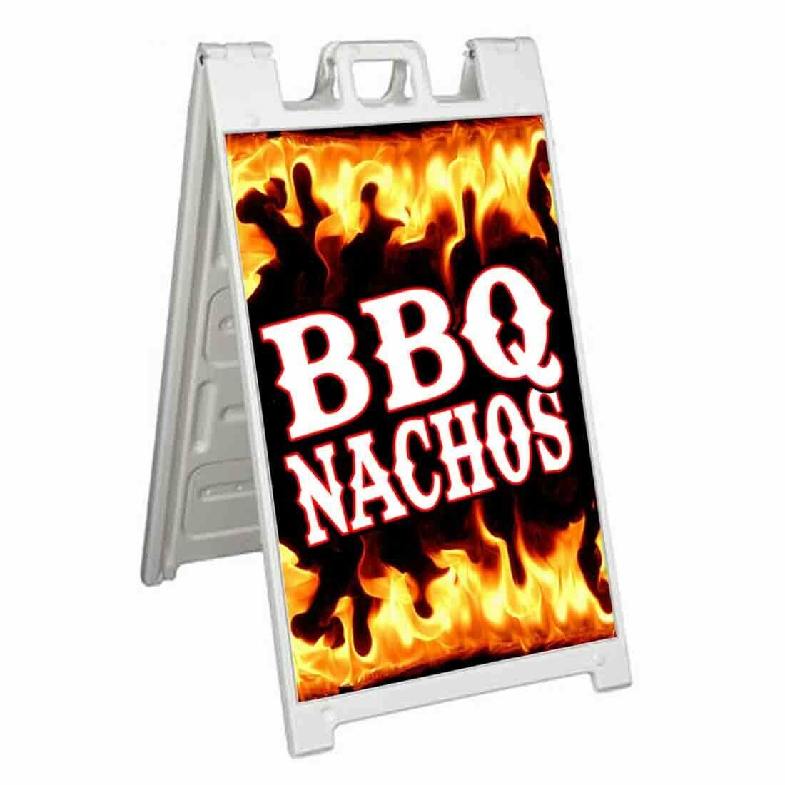 BBQ NACHOS Signicade 24x36 Aframe Sidewalk Sign Banner Decal BARBEQUE ...