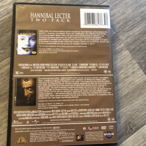 Hannibal Lecter Two Pack: The Silence of the Lambs/Hannibal (DVD, 2007 ...