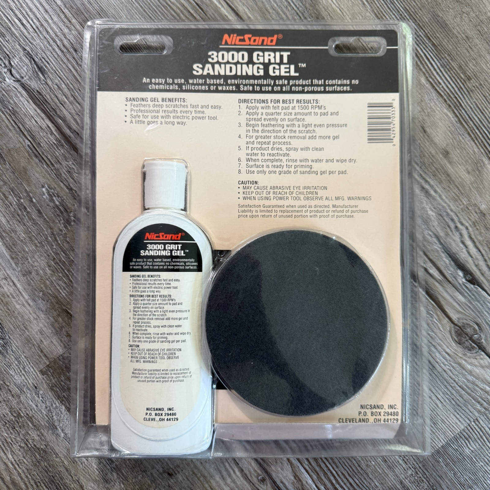 NicSand Sanding Gel Aluminum Oxide Super Fine 3,000 Grit for Deep Scratches 8 oz - Sanding Discs