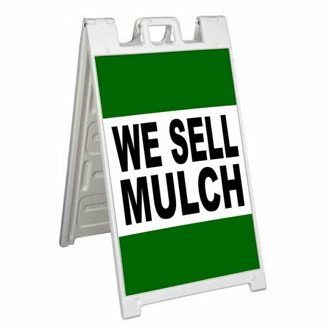 WE SELL MULCH Signicade 24x36 Aframe Sidewalk Sign Banner Decal COMPOST ...