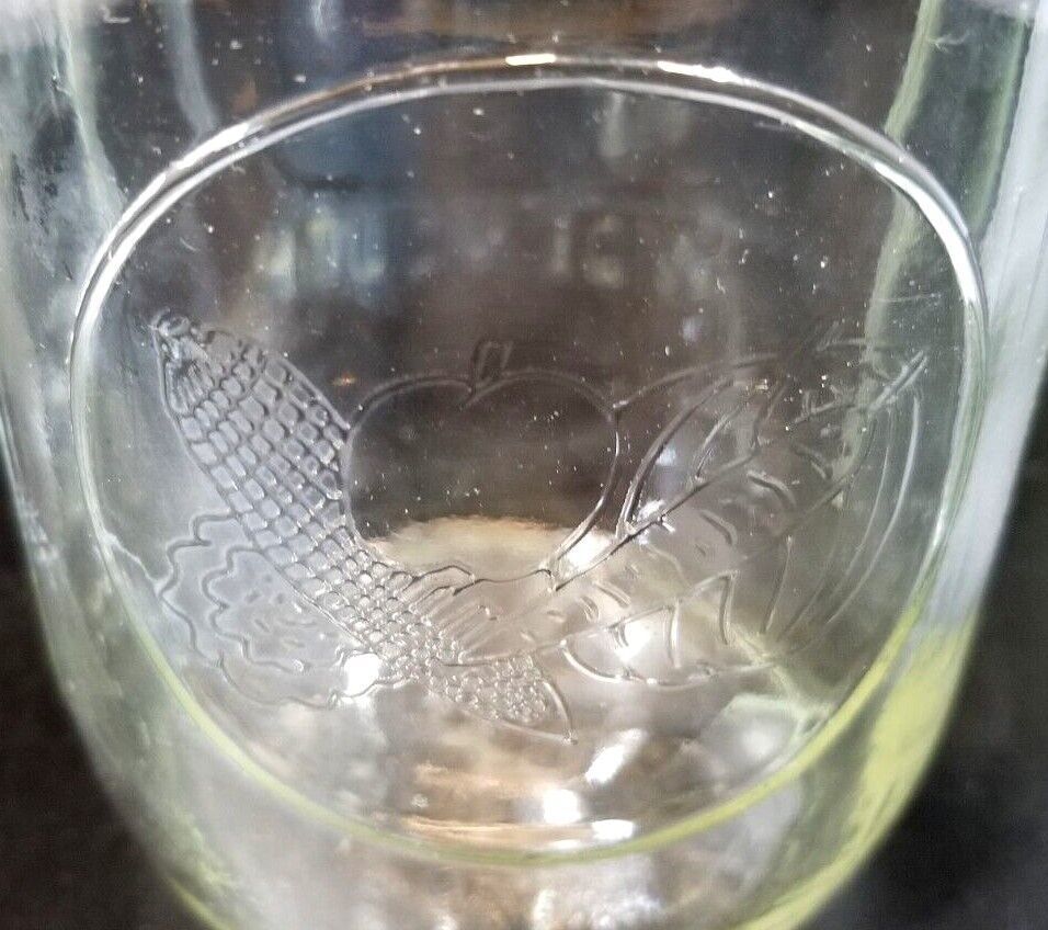 Vintage Glass Long Life Wide Mouth Quart Mason Jar with Side ...