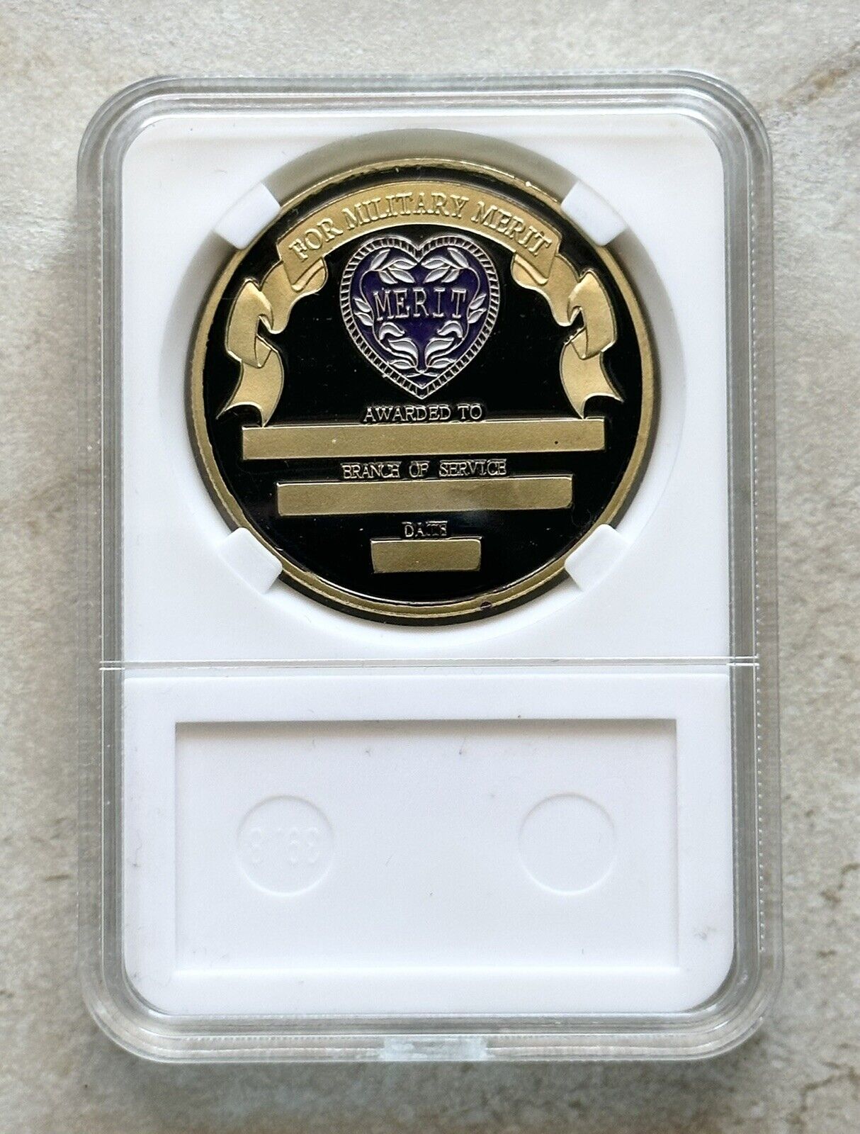 PURPLE HEART FOR MILITARY MERIT CHALLENGE COIN With Case - Current ...