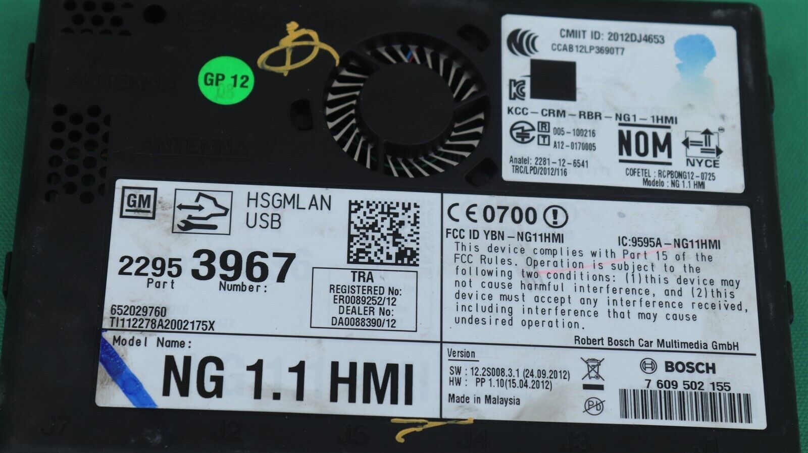 GM NG-1.1-HMI Human Machine Interface HMI Module 22953967 - Bluetooth ...