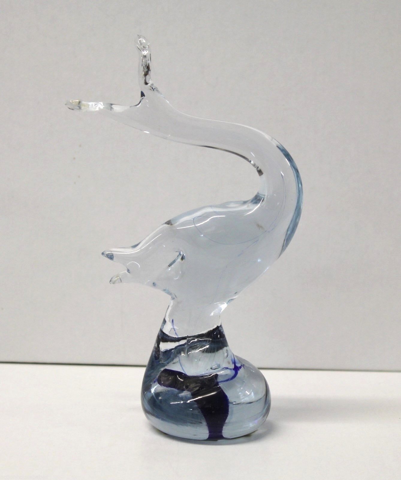 CRISTALERIA MURANO INDSTRIA PANAMENA GLASS BLUE FISH FIGURE - Foxes