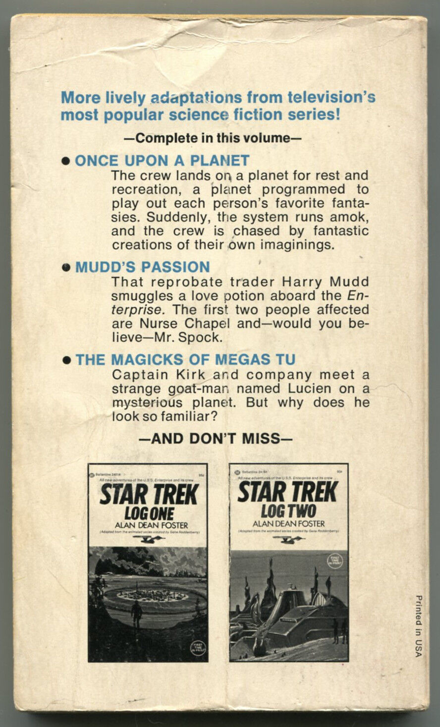 Star Trek Log Three Alan Dean Foster Star Trek Cartoon Adaptations ...