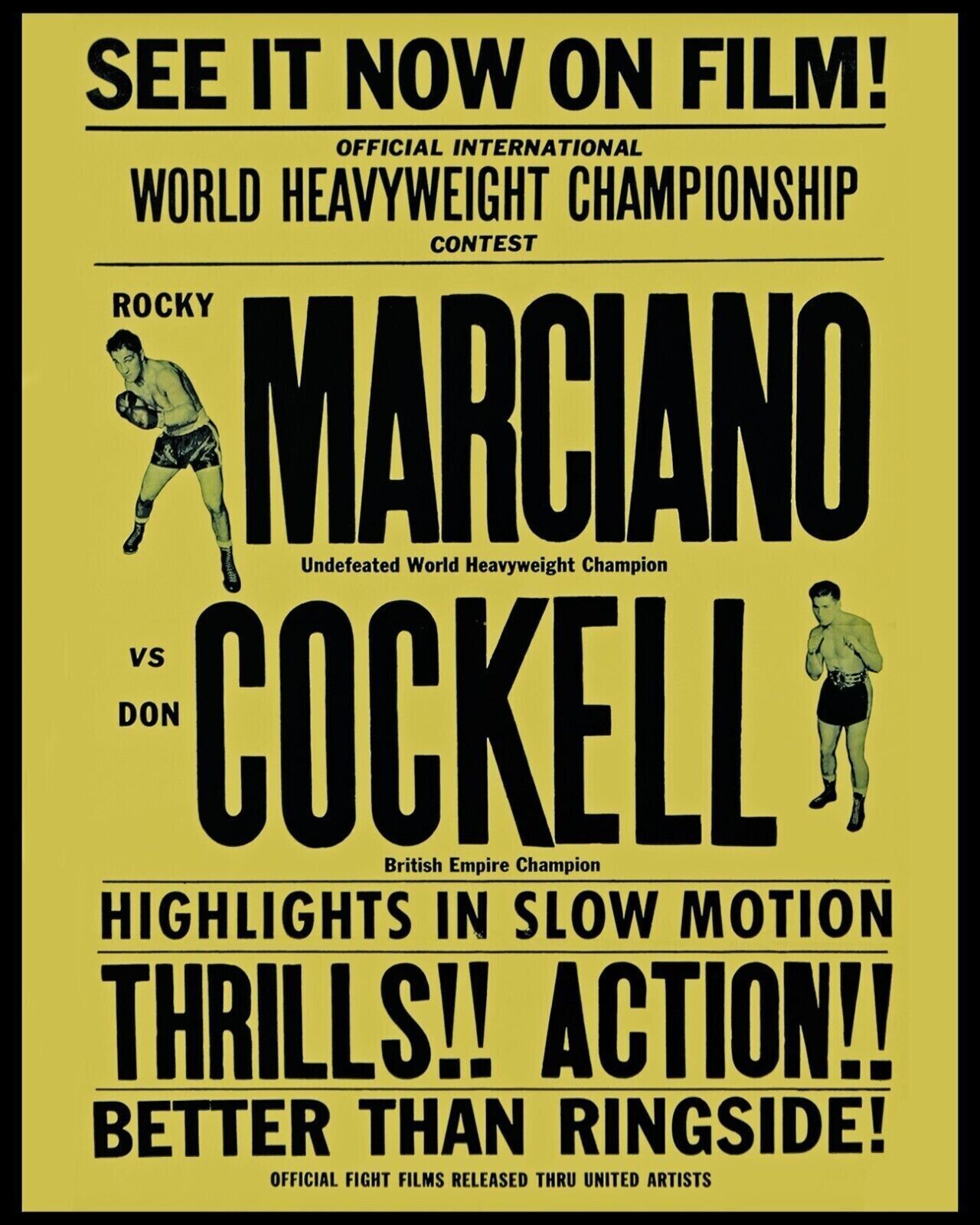 ROCKY MARCIANO vs DON COCKELL 8X10 PHOTO BOXING POSTER PICTURE - Boxing