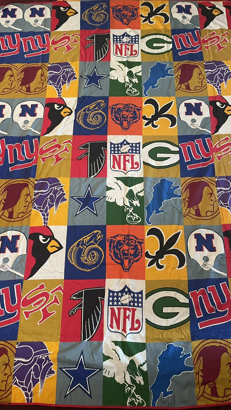 VTG 1970s NFL Football Team Logos NFC Conference Bedspread Curtain ...