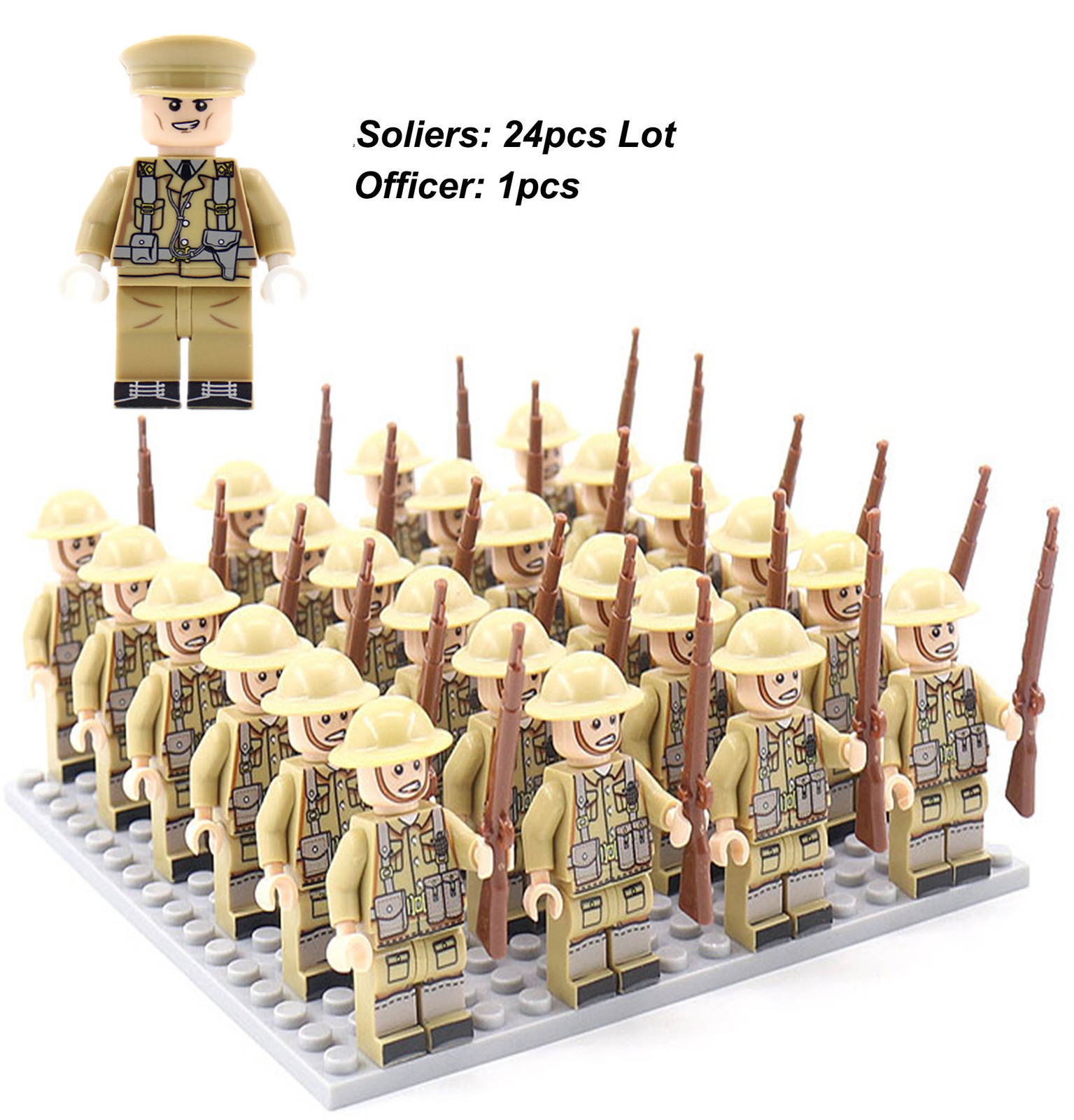 WW2 Military Churchill UK British Army Set 25 Minifigures Lot ...