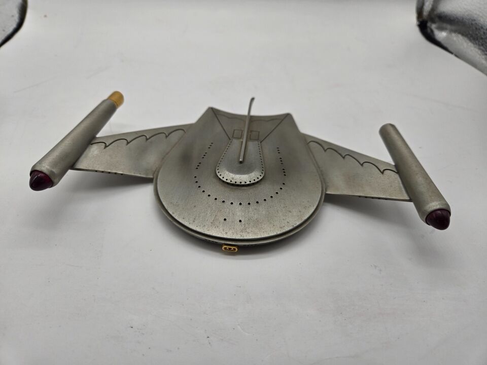 1990 Franklin Mint Pewter STAR TREK ROMULAN BIRD OF PREY Ship Trekkie ...