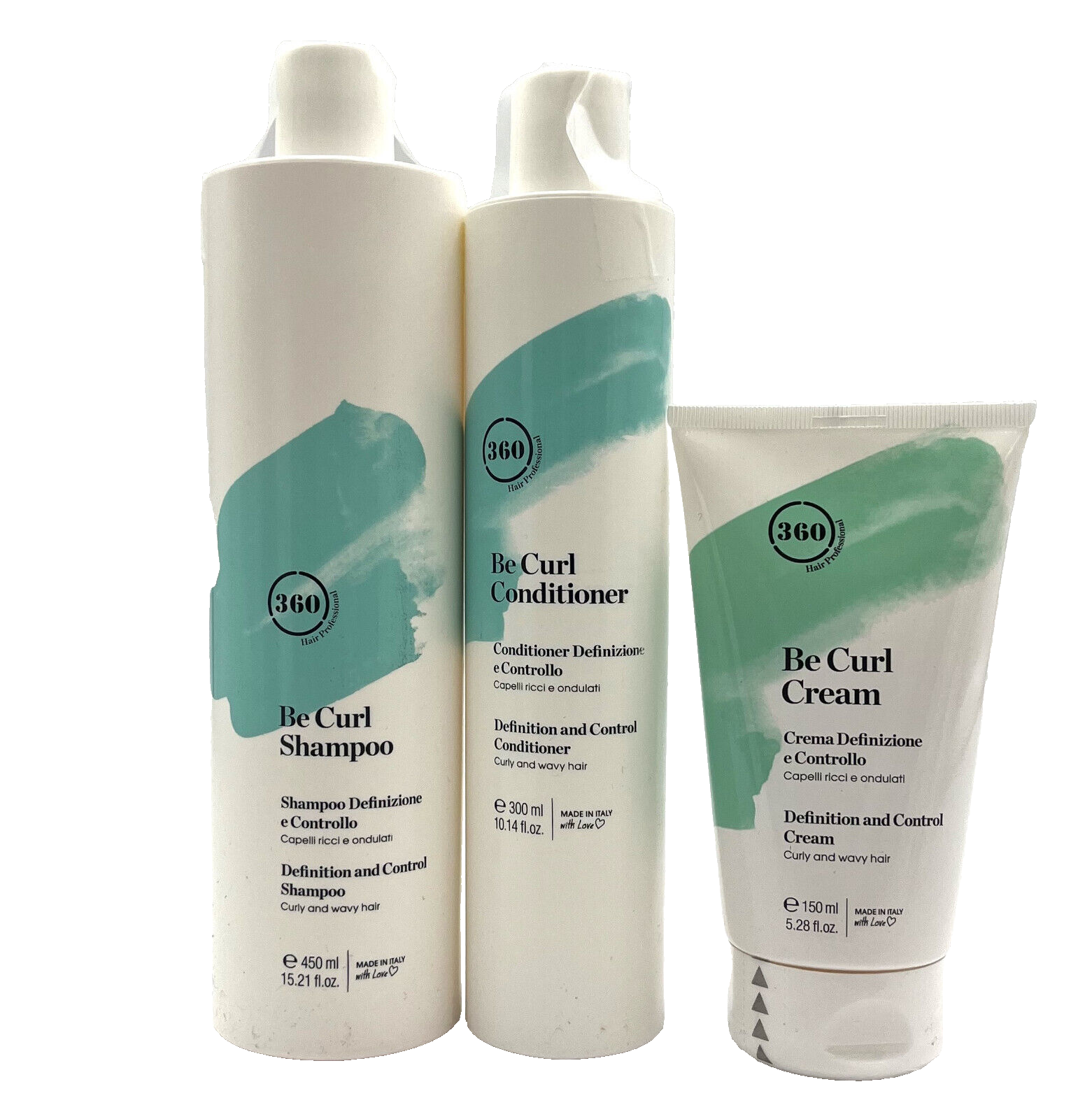 360 Be Curl Shampoo, Conditioner & Cream Trio Set - Shampoo & Conditioning