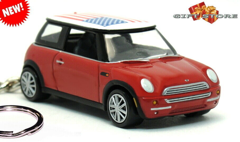 VERY RARE KEY CHAIN RED USA FLAG TOP BMW MINI COOPER NEW CUSTOM LIMITED ...