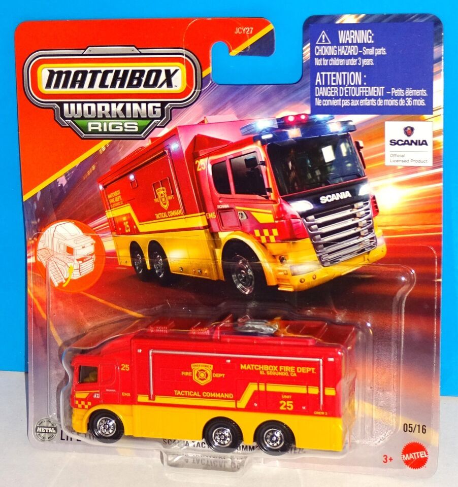 Matchbox 2025 Real Working Rigs Scania Tactical Command Center Red El ...